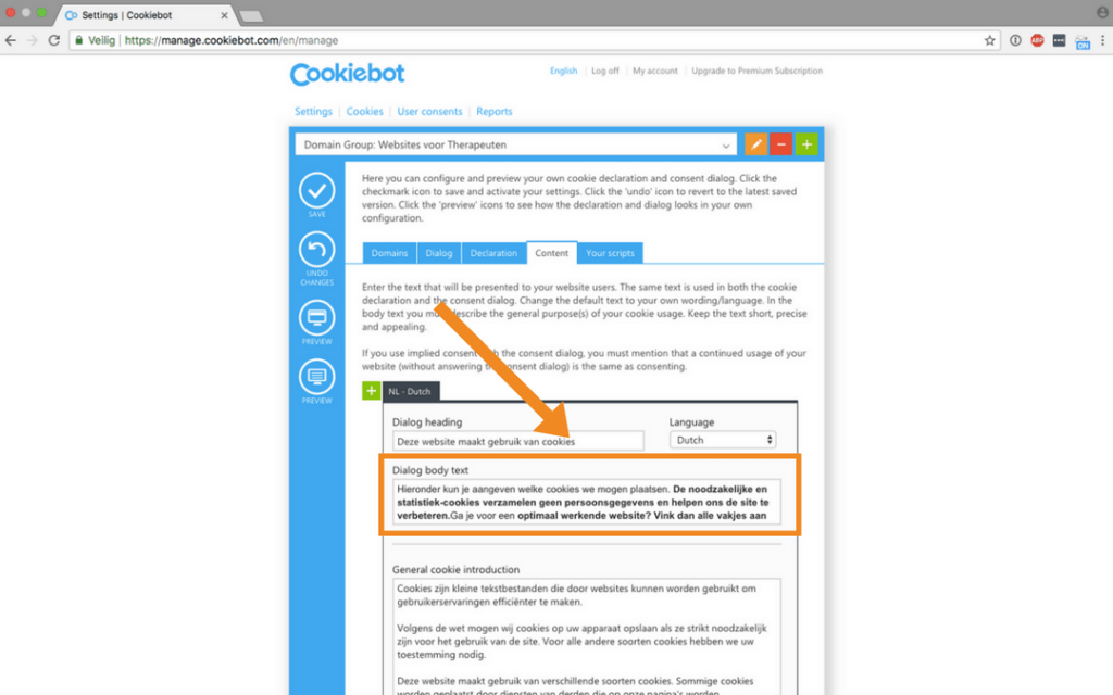 Cookiebot: Cookiemelding AVG proof maken